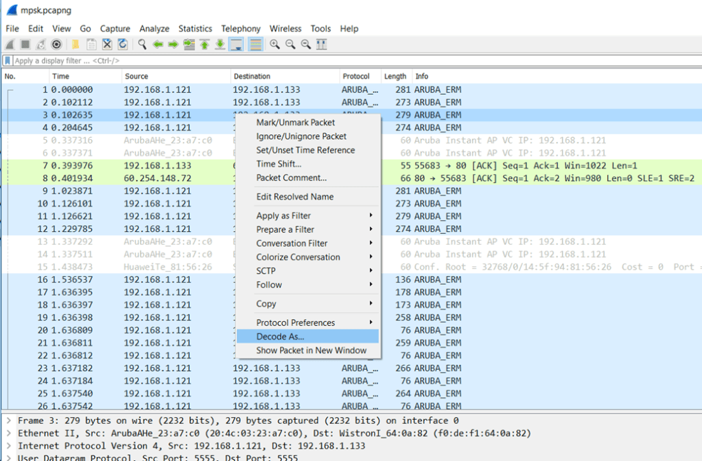 Using Remote pcap with Aruba Instant APs – Solutions Tech Lab