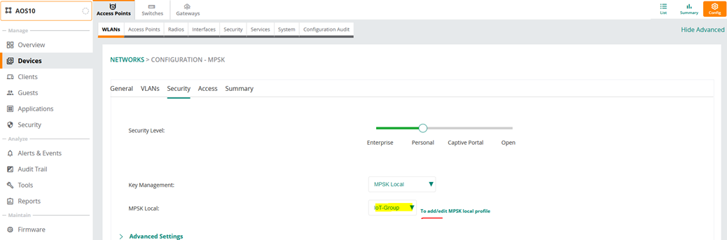 Aruba AOS10 and MPSK – Part1 (MPSK-Local) – Solutions Tech Lab